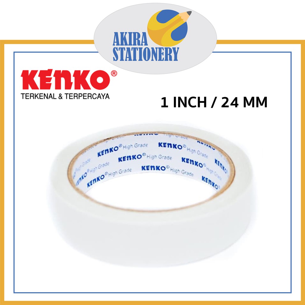 Jual Double Tape KENKO 24 mm / Dobel Tip 2 sisi 1 Inch x 15 yard / Perekat 1 in x 15y ( PCS ...