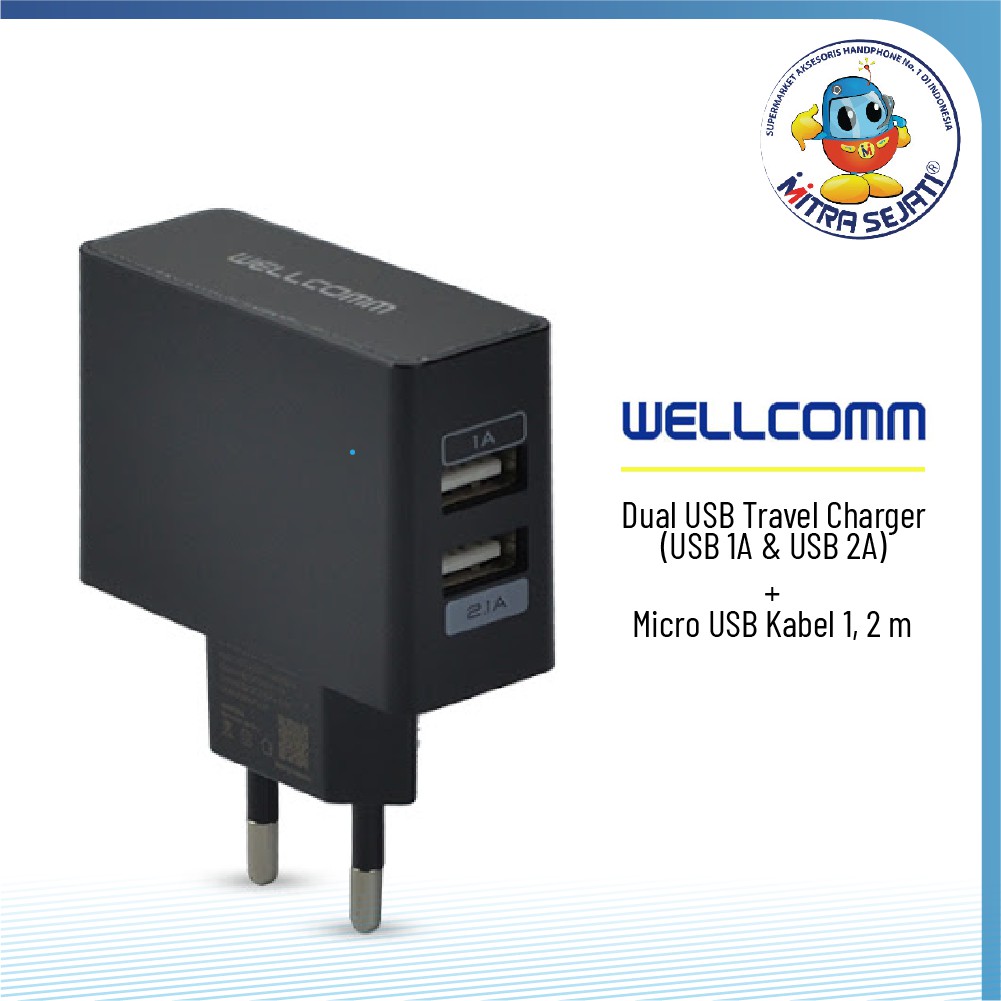 Jual Charger Wellcomm Micro USB 2A Fast Charging | Shopee Indonesia
