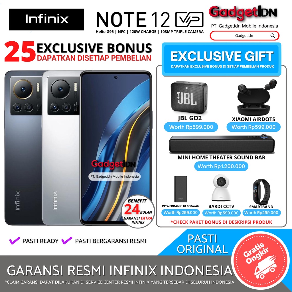 Jual INFINIX Note 12 VIP 8/256GB (+5GB Extended Ram) Garansi Resmi ...