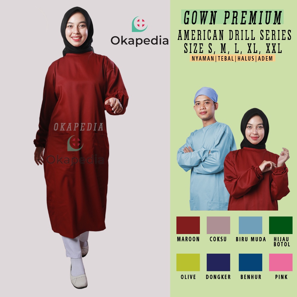 Jual baju operasi apd surgical gown medis american drill | Shopee Indonesia