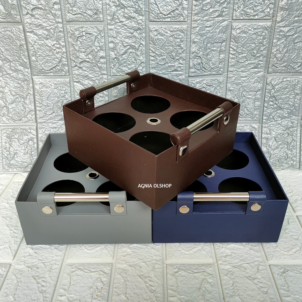 Jual Tempat Aqua Gelas Kulit Sintetis Isi 4 Cup Model Kotak Keranjang ...
