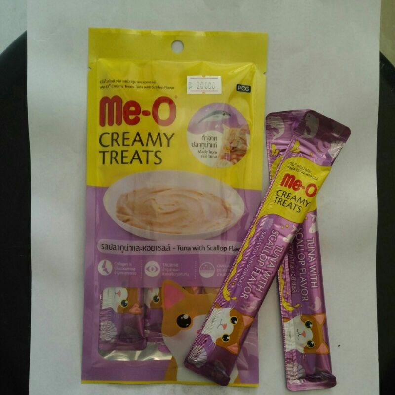 Jual MEO CREAMY TREATS TUNA WITH SCALLOP FLAVOR(15gx4sachets stick ...