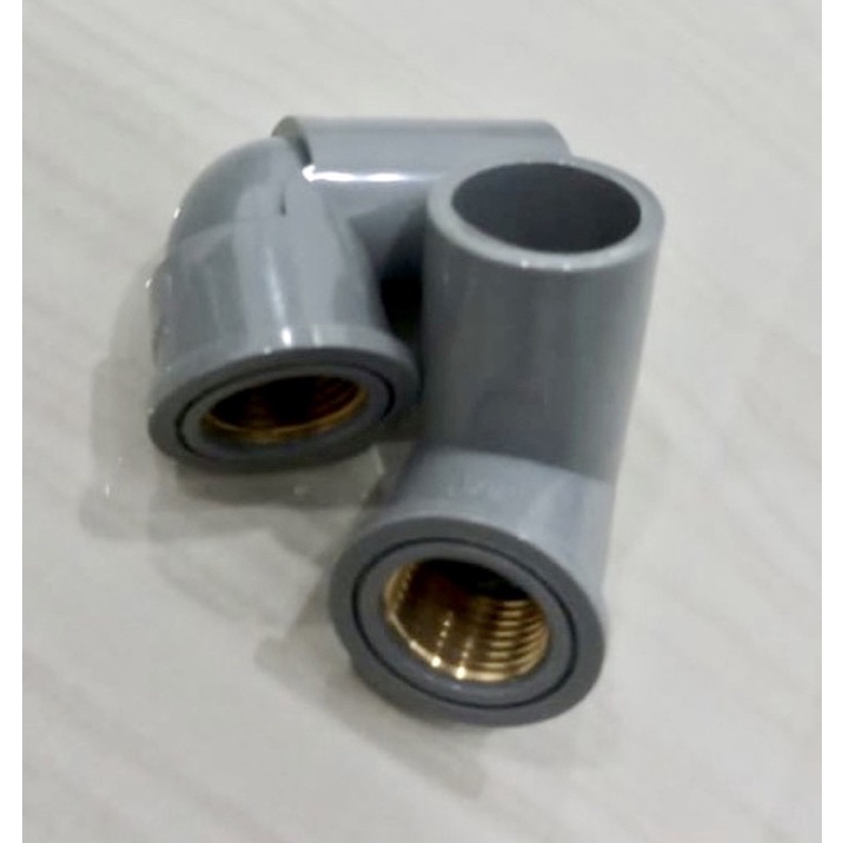 Jual Elbow pvc drat kuningan 1/2"inci Elbow 1/2inci drat kuningan ...