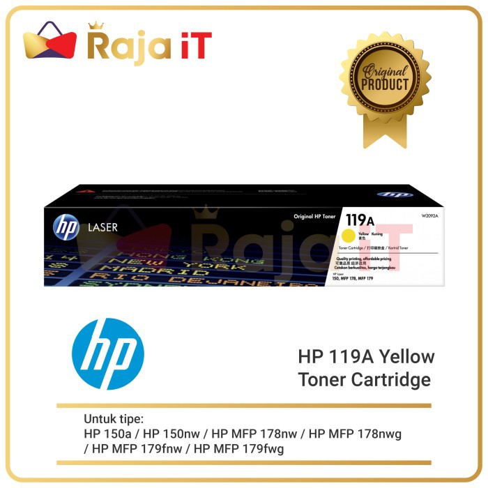Jual HP Toner 119A Yellow Original Laser Cartridge (W2092A) | Shopee ...