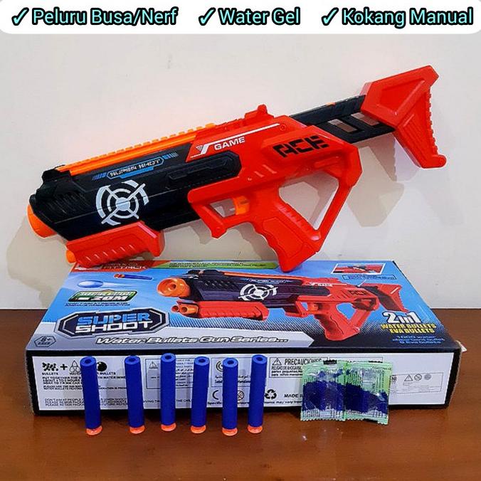 Jual NERF GUN SUPER SHOOT 2 in 1 - MAINAN ANAK TEMBAKAN PISTOL SENAPAN ...