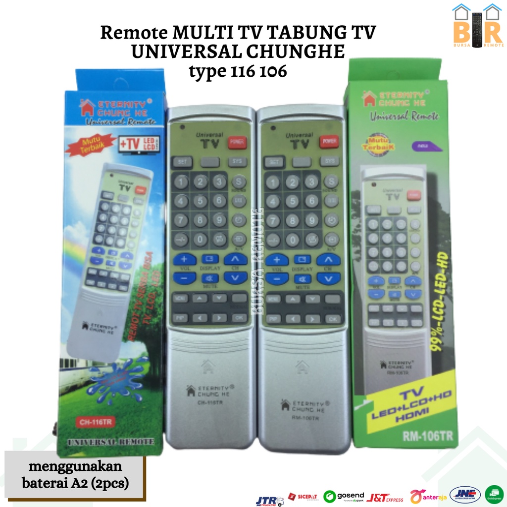 Jual Remot / REMOTE MULTI UNIVERSAL TV Tabung LCD LED CHUNGHE RM 116 - 106 / ecer dan grosir ...