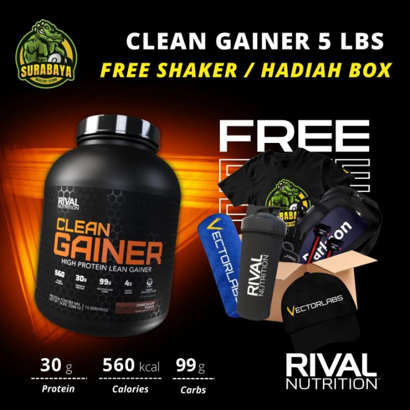 Jual Rival Nutrition Clean Mass Gainer 5 Lbs Weight Gain Muscle 5Lbs ...