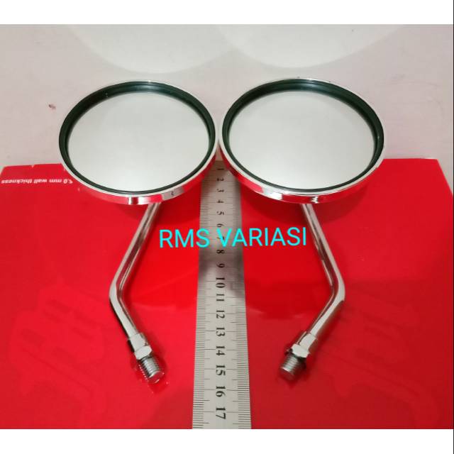 Jual SPION RETRO/BULAT MINI CHROME - KACA CEMBUNG ( Drat YAMAHA ...