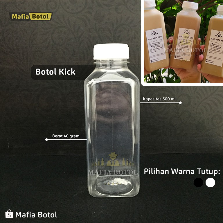 Jual Botol Plastik kick kotak kale tebal Minum Minuman Almond Kopi Susu ...