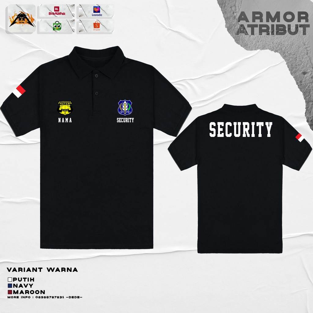 Jual kaos kerah security satpam poloshirt sablon armor atribut | Shopee ...