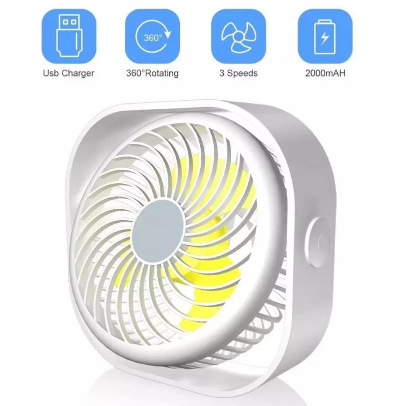 Jual Kipas Angin Kecil Meja Portable Charge Tenaga Batre Battery Kotak ...