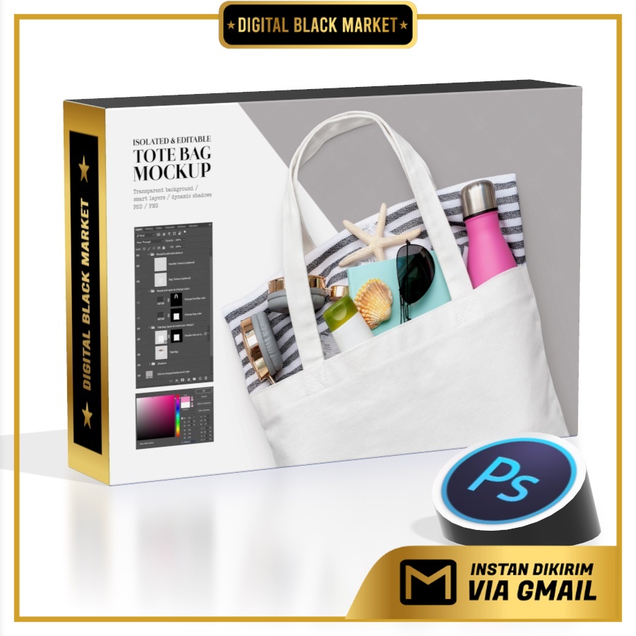 Jual ID9517 - Isolated Canvas Tote Bag Mockup | Mockup Tas Kanvas Tote ...