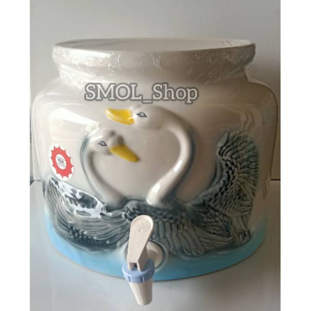 Jual Guci Air Galon Keramik Trisensa Motif Angsa | Shopee Indonesia