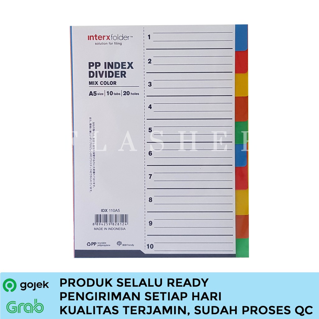 Jual Flashee Pembatas Binder A5 20 Ring 10 Pembatas Divider InterX ...