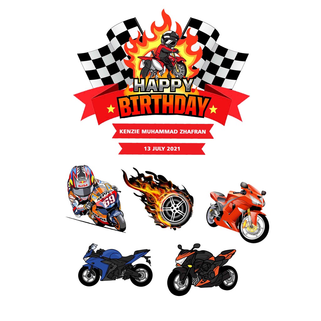 Jual Cake Topper Motorcycle / Topper kue Motor / Hiasan kue Motor ...