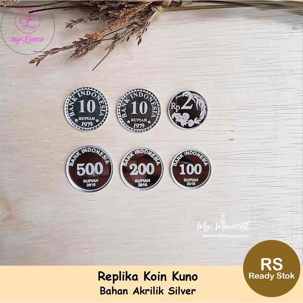 Jual Replika Uang Koin Kuno 22 rupiah bahan mahar akrilik silver/perak | Shopee Indonesia
