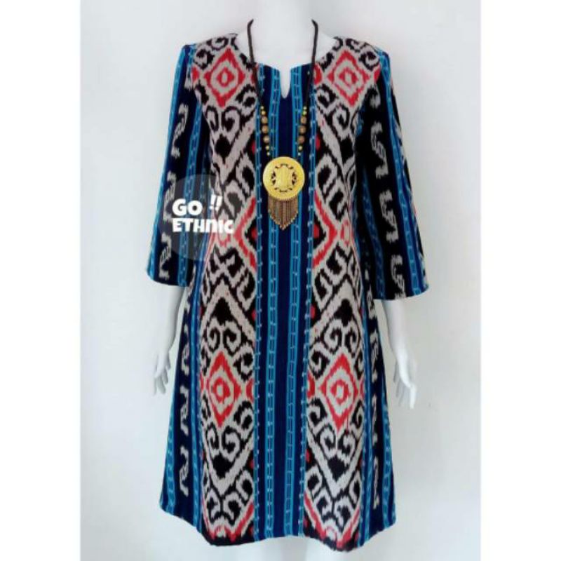Jual Dress tenun original baju tenun pesta etnik baju tenun jepara DTB96 | Shopee Indonesia