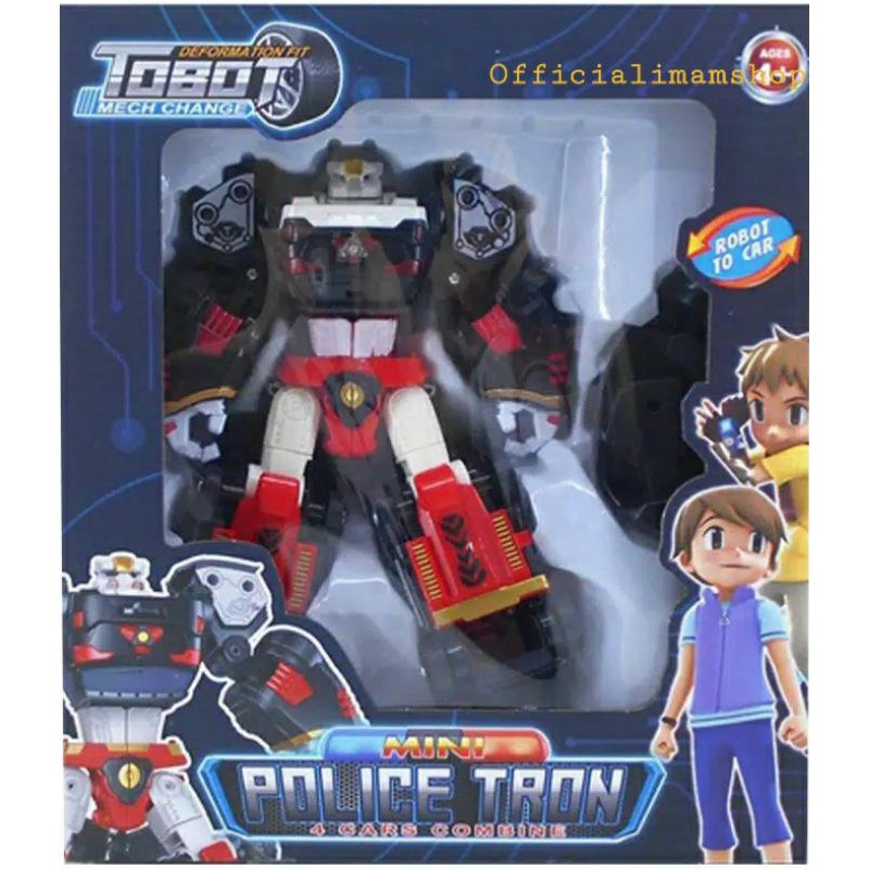 Jual Mainan Robot Tobot Mini Police Tron/Robot polisi | Shopee Indonesia