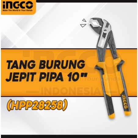 Jual TANG BURUNG JEPIT PIPA 10 INCH INGCO WATER PUMP PLIERS HPP28258 ...