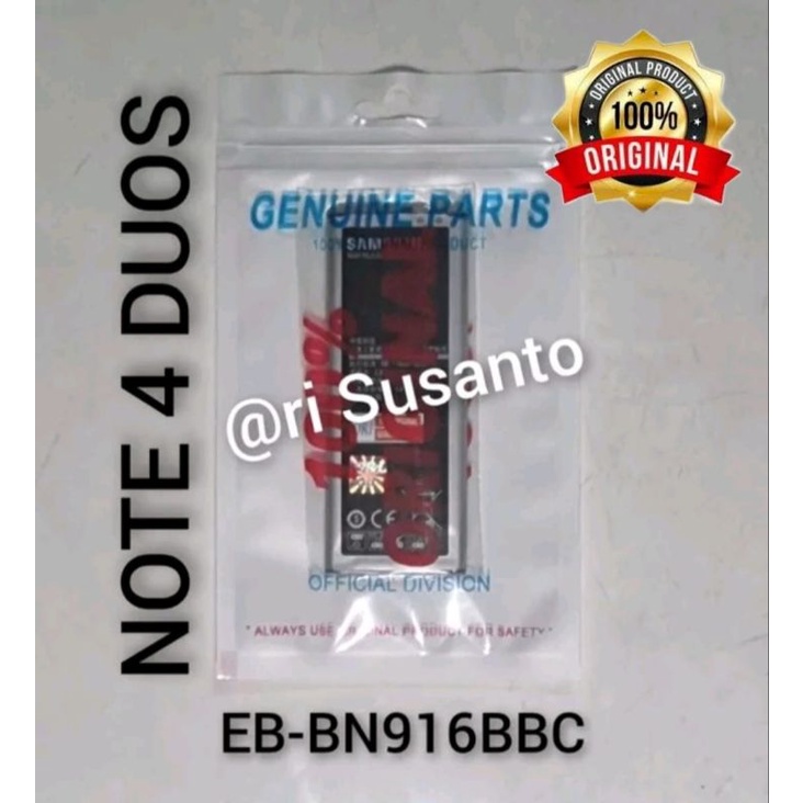 Jual Baterai Samsung Galaxy Note 4 Duos Dual Simcard (DS) SM-N9100 EB-BN916BBC Asli (Original ...