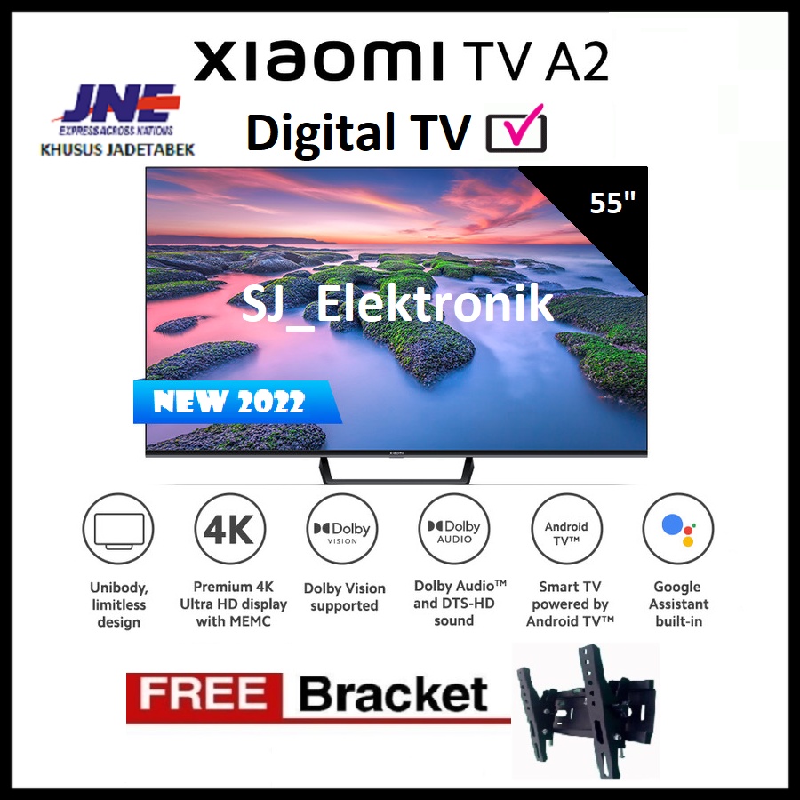 Jual Braket + LED TV Xiaomi TV A2 55" MI TV 55 Inch Android 10 DVB-T2 | Shopee Indonesia