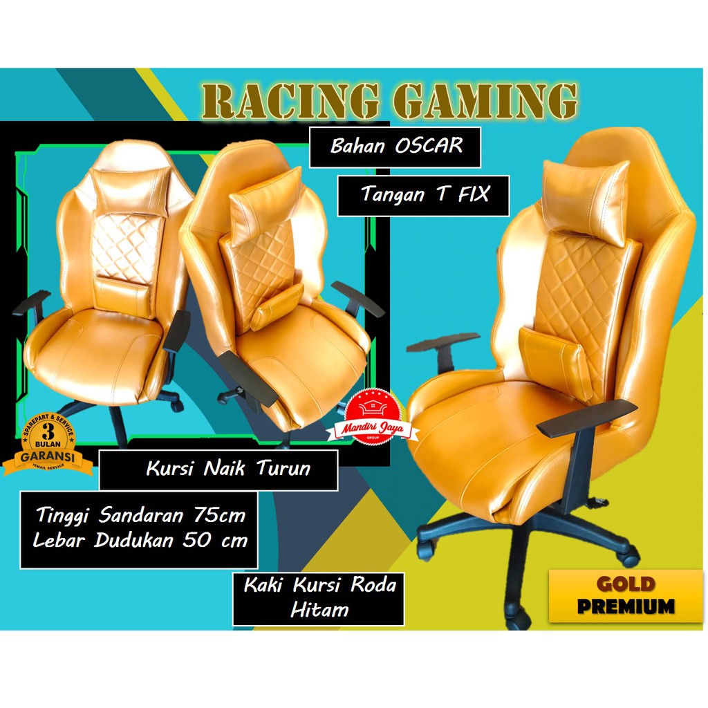Jual Limited Edition Kursi Gaming Racing Gold Premium, Bergaransi ...