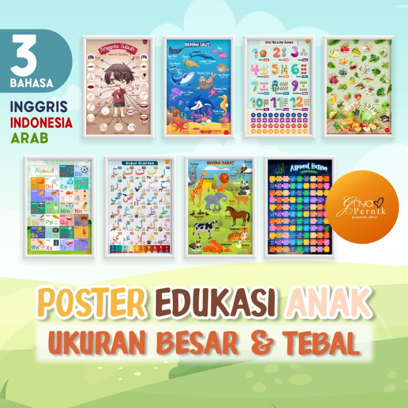 Jual POSTER ANAK I POSTER EDUKASI ANAK I POSTER DINDING | POSTER PAUD ...