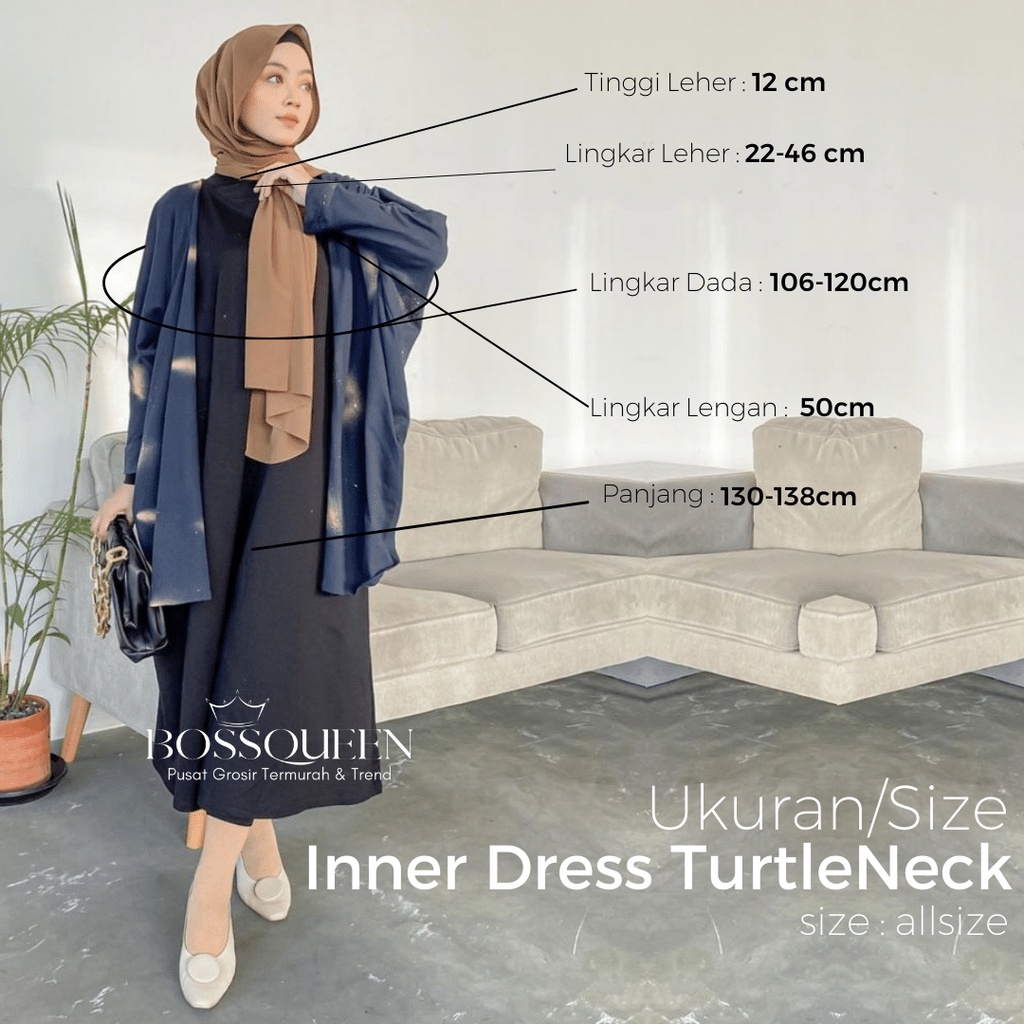 Jual INNER DRESS SLEEVELEES PREMIUM TEBAL /INNER DRES SPAN XXL /INNER ...