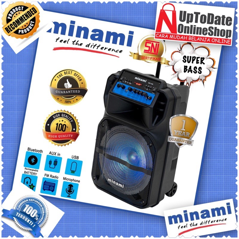 Jual SPEAKER AKTIF 12INCH MINAMI PARTY BOX 200 WIRELESS BLUETOOTH ...