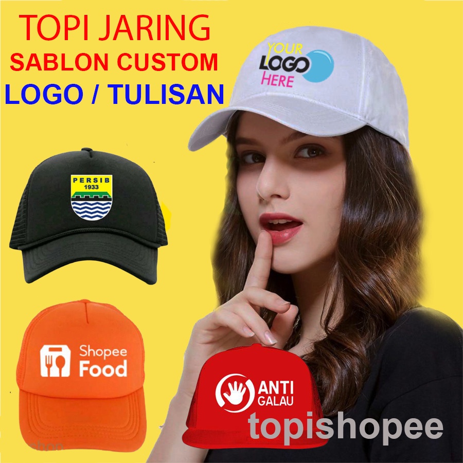 Jual topi custom sablon gambar foto nama topi jaring trucker custom ...
