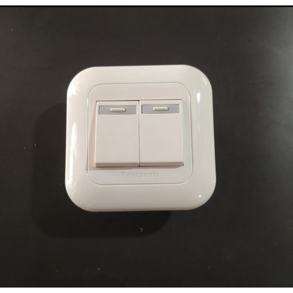 Jual Saklar Seri 2 Gang 1 Arah Saklar Dobel Panasonic (Plat WEJ78029W ...