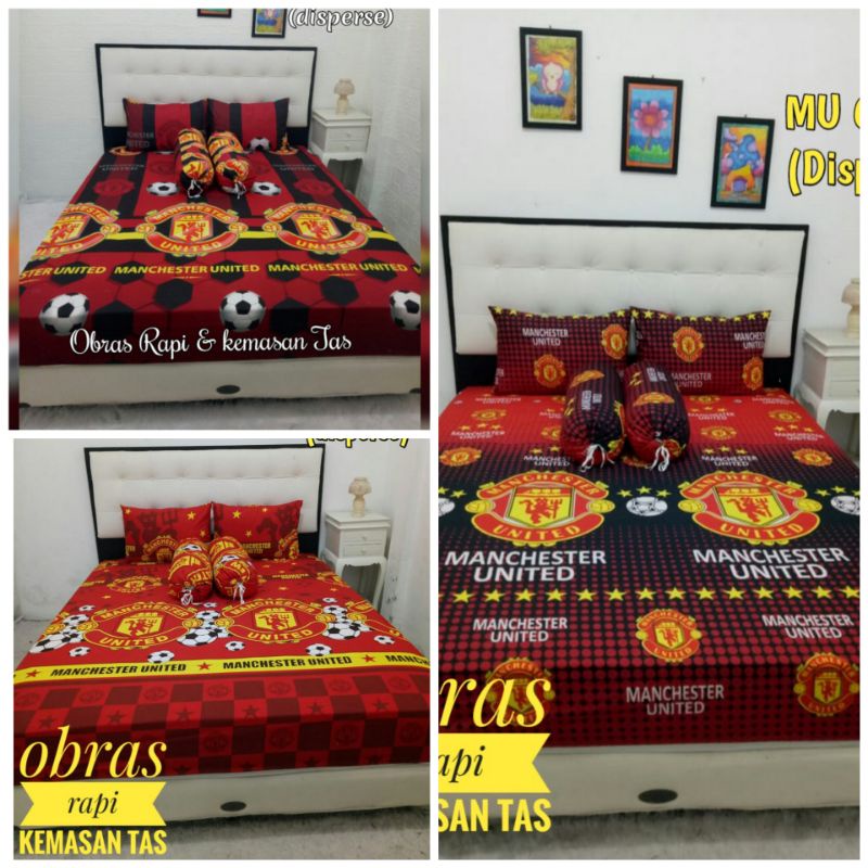 Jual SPREI BOLA 180x200 seprei bola MU | Shopee Indonesia