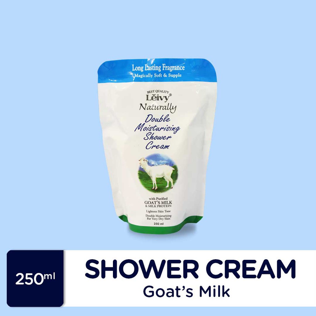 Jual LEIVY Double Moisturising Shower Cream with Goat's Milk - REFILL ...
