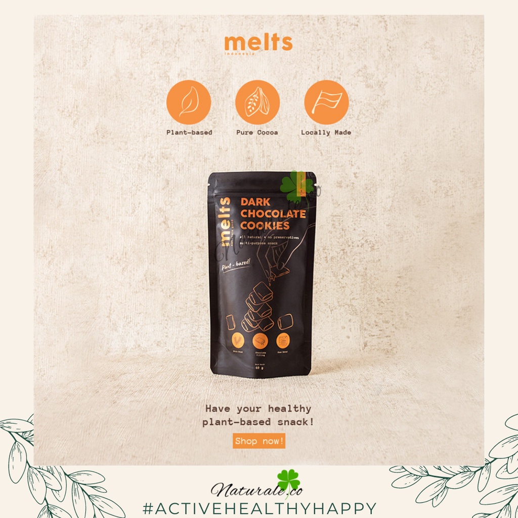Jual Melts Dark Chocolate Cookies Healthy Snack - 40 gr | Shopee Indonesia