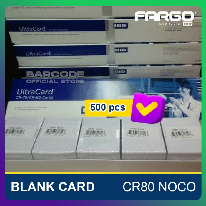 Jual Kartu Pvc Blank Id Card Ultracard Hid Noco Cr 80 Isi 500 Pcs Asli ...