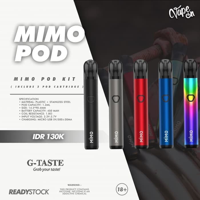 Jual MIMO POD KIT 450MAH AUTHENTIC BY G-TASTE FOR PODS VAPORIZER VAPE # ...