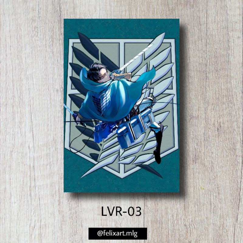 Jual Poster Panel Levi Ackerman Frame Kayu Wall decor Aesthetic ...