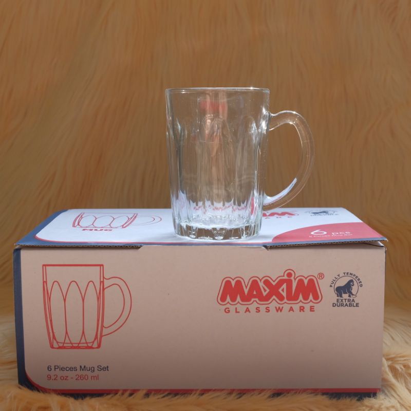 Jual MAXIM- GELAS TEH 1 PCS/ GELAS GAGANG 10 T/ GELAS KACA / GELAS KOPI | Shopee Indonesia