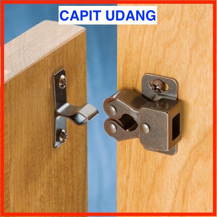 Jual Capit Udang Pengunci Lemari Jepit Catches Double Roler Catch ...
