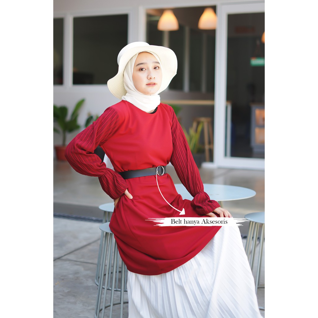Jual RFS- Yoenik Apparel Loreyn Dress Maroon - M13092 R26S4 | Shopee ...