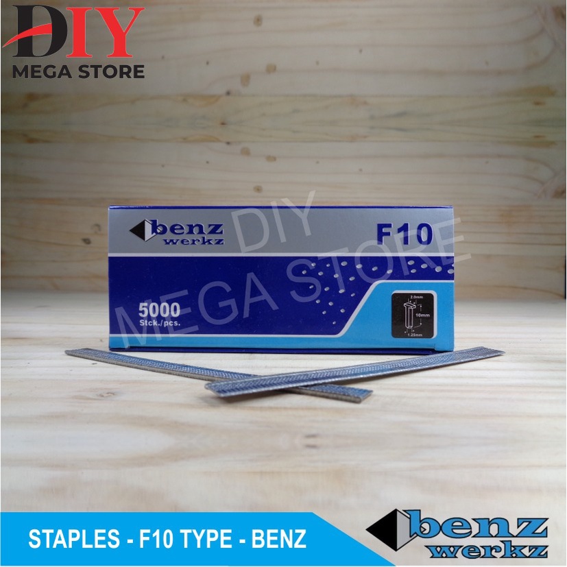 Jual Isi stapler F10MO benz werkz staples tembak angin 5000 pcs isi ...