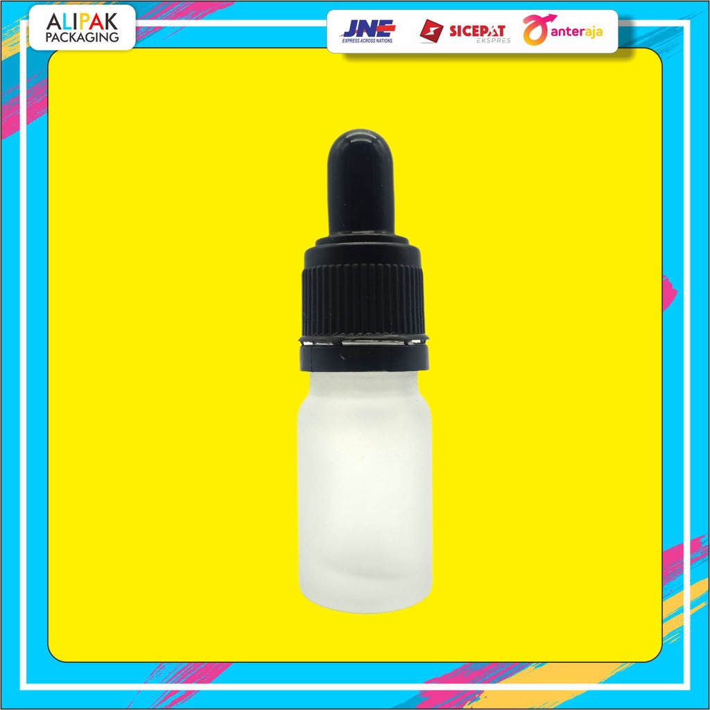 Jual BOTOL PIPET KACA 5ml BENING DOFF DOF TEBAL Ring Segel Hitam ...