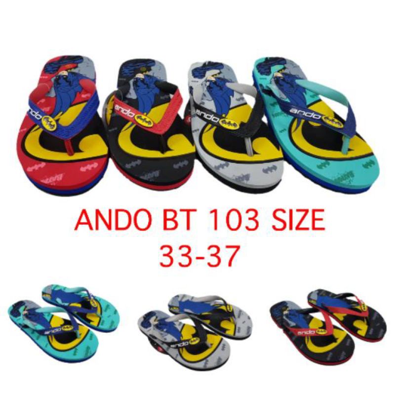 Jual SANDAL JEPIT ANDO GAMBAR BATMAN BT 103 ANAK-ANAK 28-37 | Shopee ...