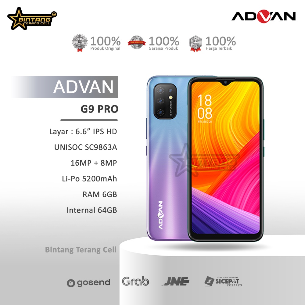 Jual Advan G9 Pro Ram 6+64Gb hape android murah Garansi Resmi | Shopee Indonesia