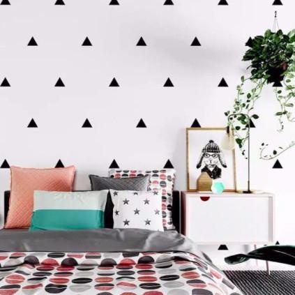 Jual CPU.10Jn22ᴿ– WALLPAPER DINDING Wallsticker ukuran 45 cm x 10 M Motif SEGITIGA KECIL HITAM ...