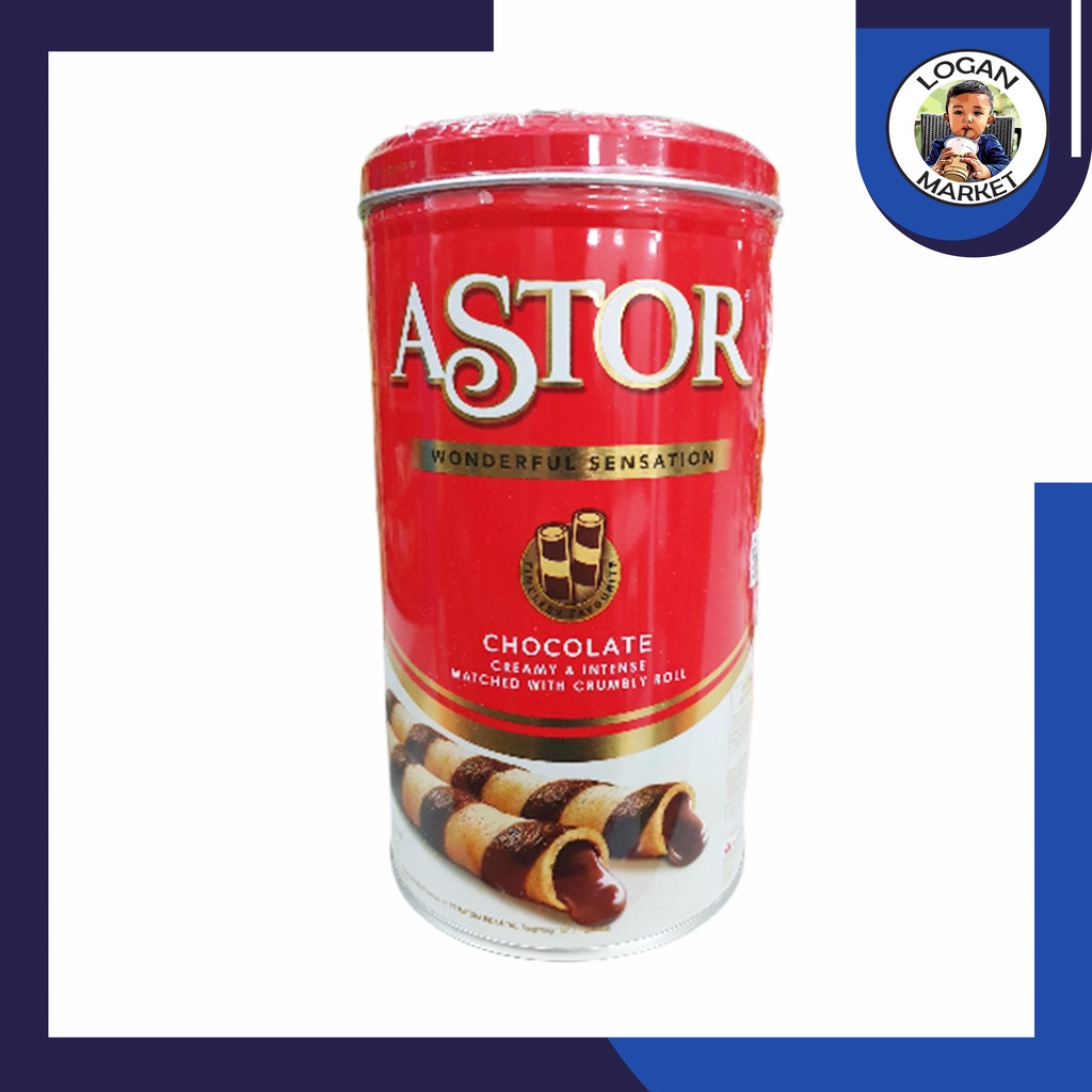 Jual Astor Kaleng Wafer Stick Roll Double Chocolate Coklat 330 gram ...