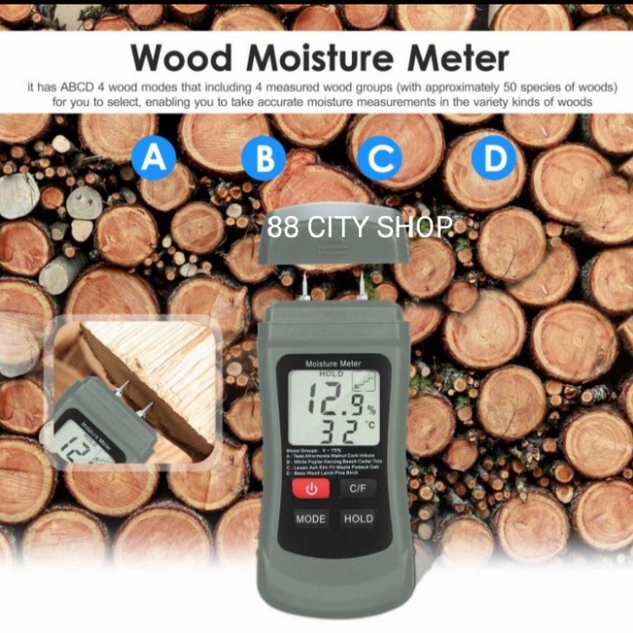 Jual Digital Moisture Meter Alat Ukur Kadar Air Kelembaban Kayu ...