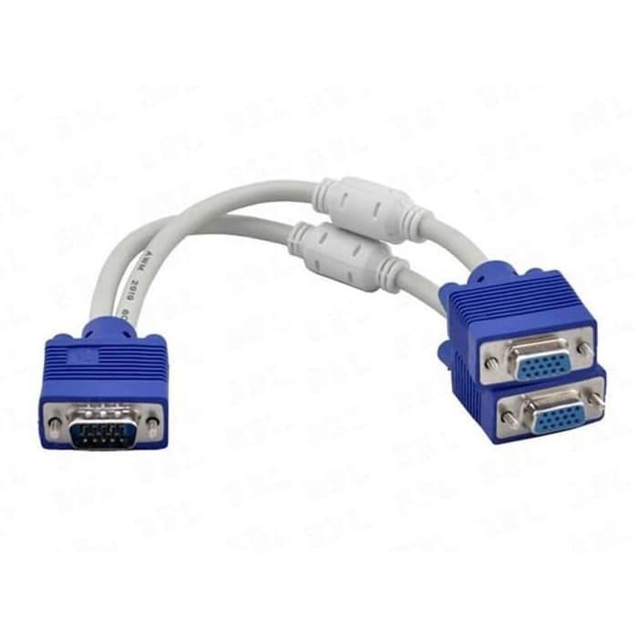 Jual VGA SPLITTER 2 PORT CABLE FOR MONITOR LED - KABEL VGA CABANG 1 ...