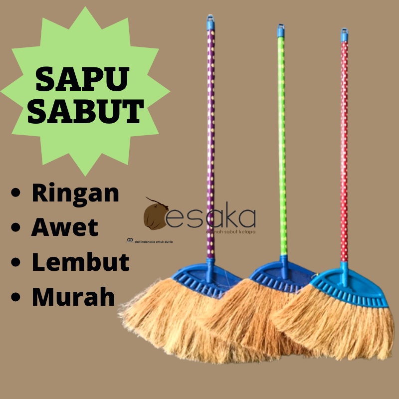 Jual (PAKET ISI 3 PCS) Sapu ijuk kelapa sapu Lantai Anti Rontok - Sapu ...