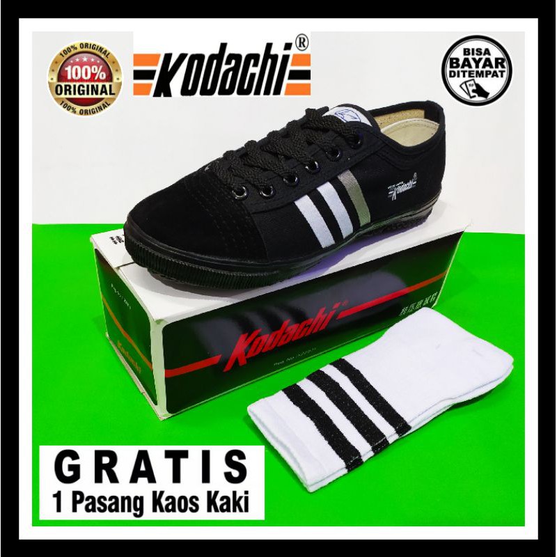 Jual KODACHI Sepatu Cowok Capung Jadul Classic Hitam Polos Kodaci 8111 ...